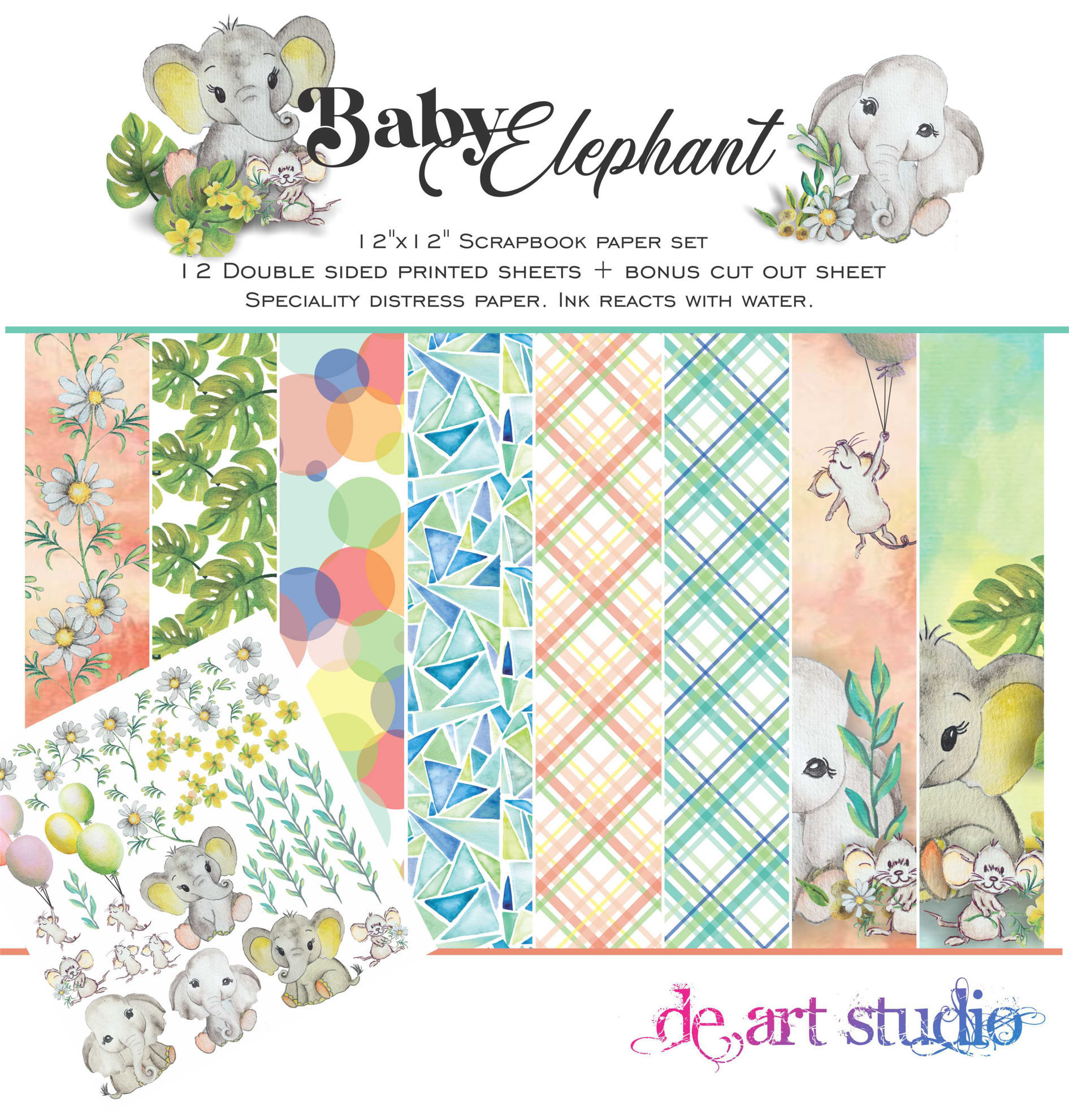 De Art Studio - Baby Elephant 12X12 Paper Pack